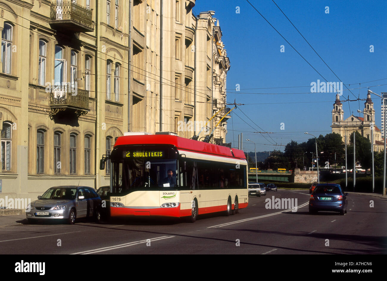 Vilnius, Tram Bus, Zygimantu Street Stock Photo - Alamy