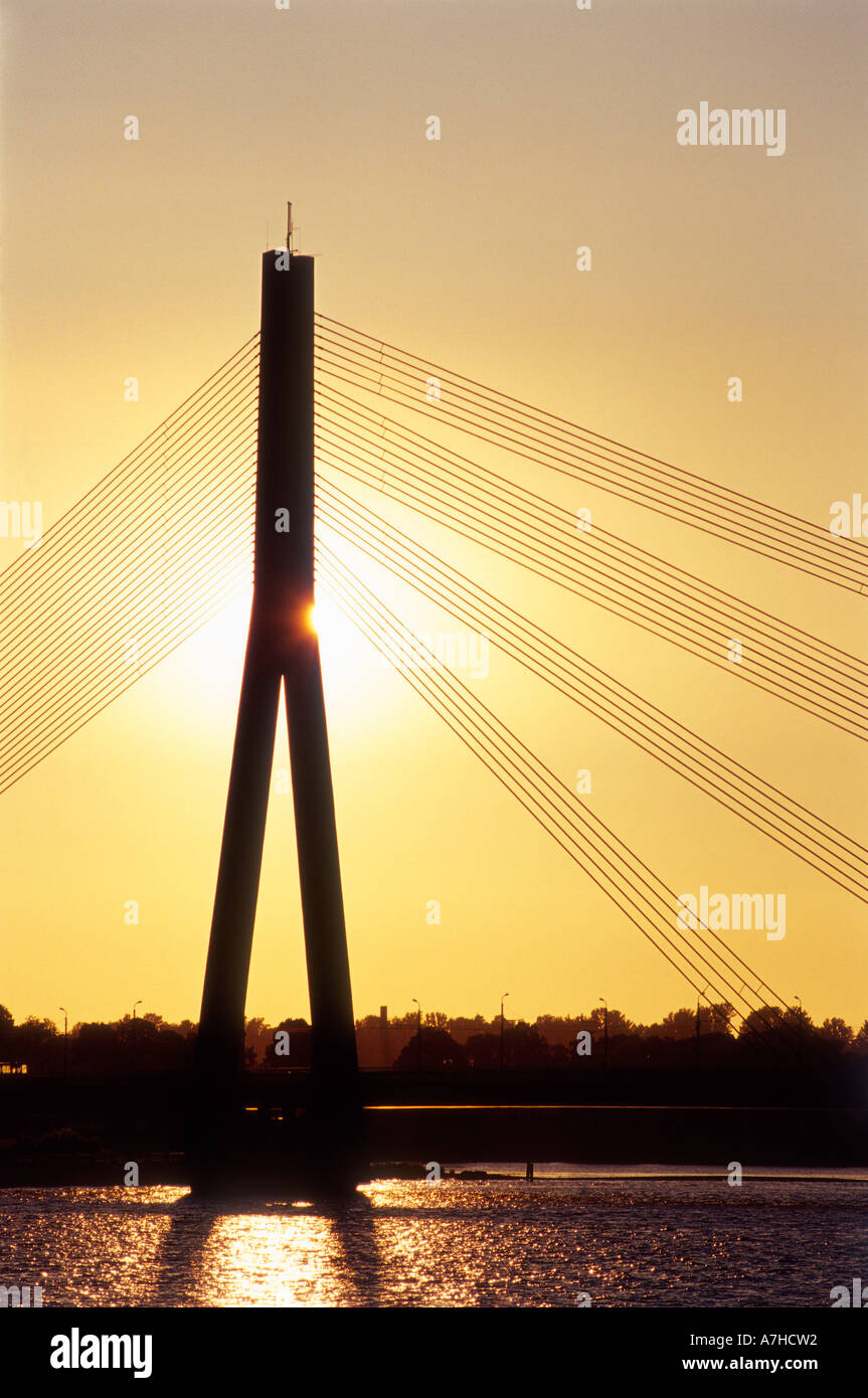 Riga, Vansu Bridge, Daugava River Stock Photo - Alamy