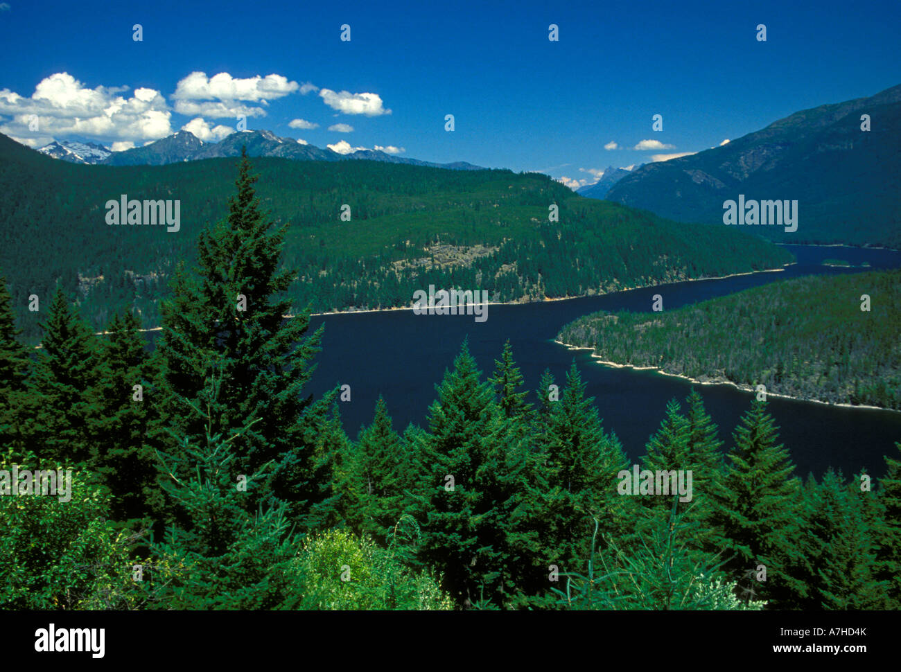 mountain landscape, Ross Lake, Ross Lake National Recreation Area ...
