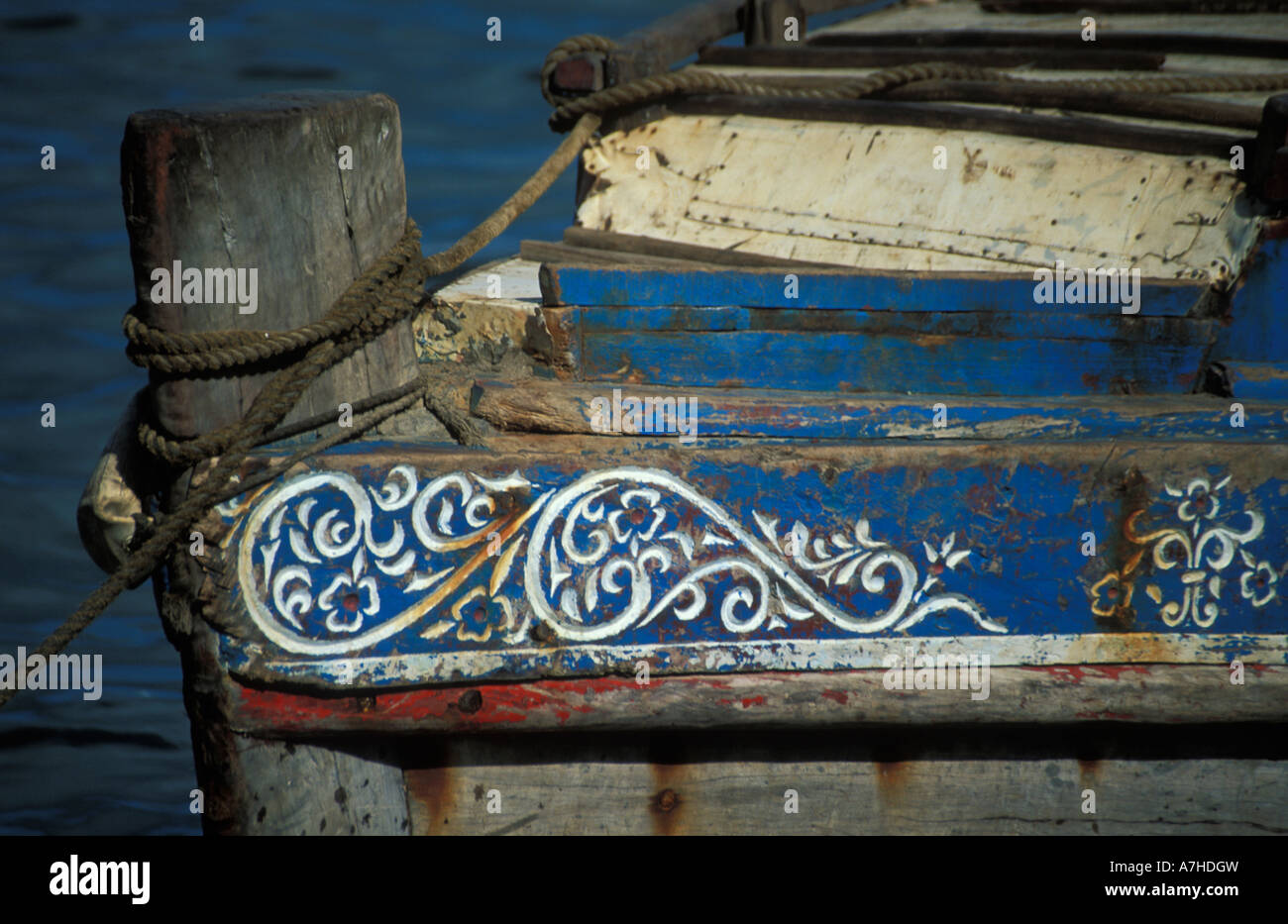 Traditionally decorated dhow, Lamu, Kenya Stock Photo - Alamy
