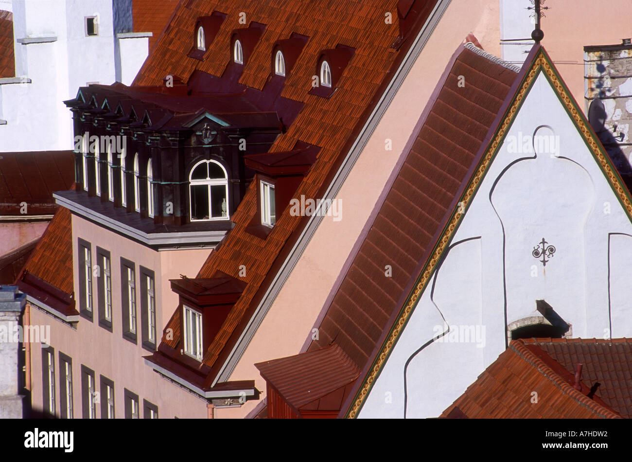 Tallinn, Medieval Roof Tops, Old Town Stock Photo - Alamy