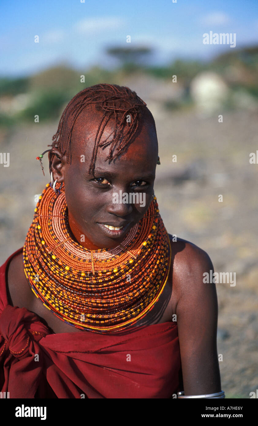 Turkana girl, Loiyangalani on the shore of Lake Turkana, Kenya Stock ...