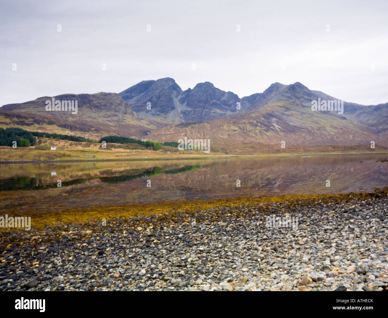 View of Blaven or Bla Bheinn from Torrin across Loch Slapin Strathaird ...