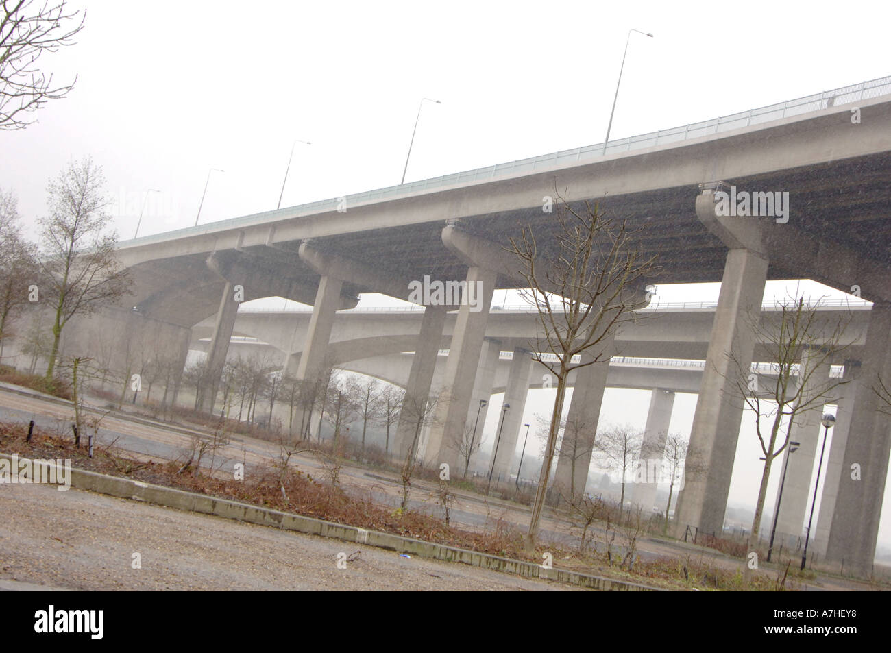 Rochester bridge carrying the M2 motorway over the river Medway in Kent ...