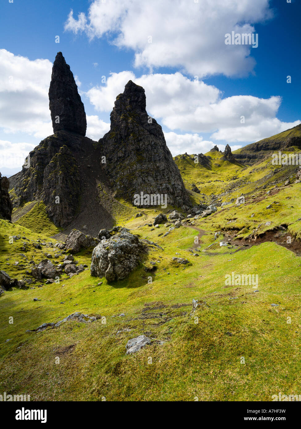 Old Man of Storr unusual rock formations Trotternish Skye Scotland ...