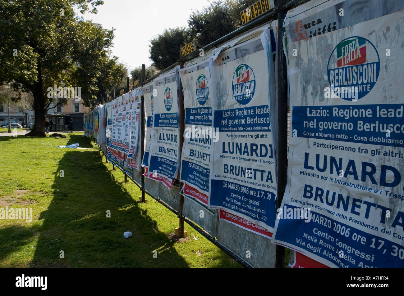 Poster urging people to vote for the party of Silvio Berlusconi in the ...