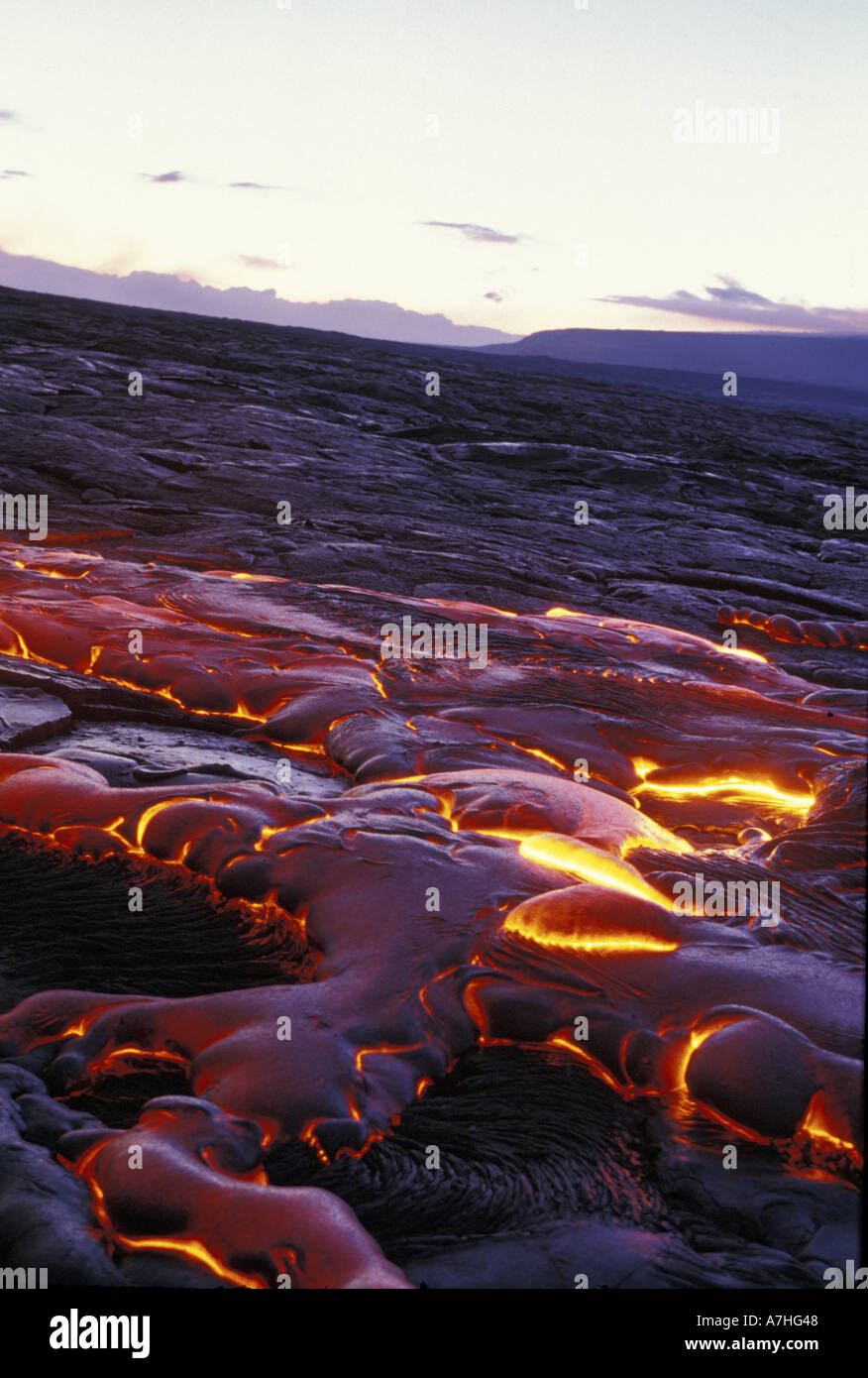USA, Hawaii Lava Flow at Hawaii Volcano National Park, Big Island Stock ...
