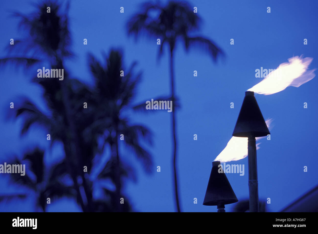 Hawaii beach night fire hi-res stock photography and images - Alamy