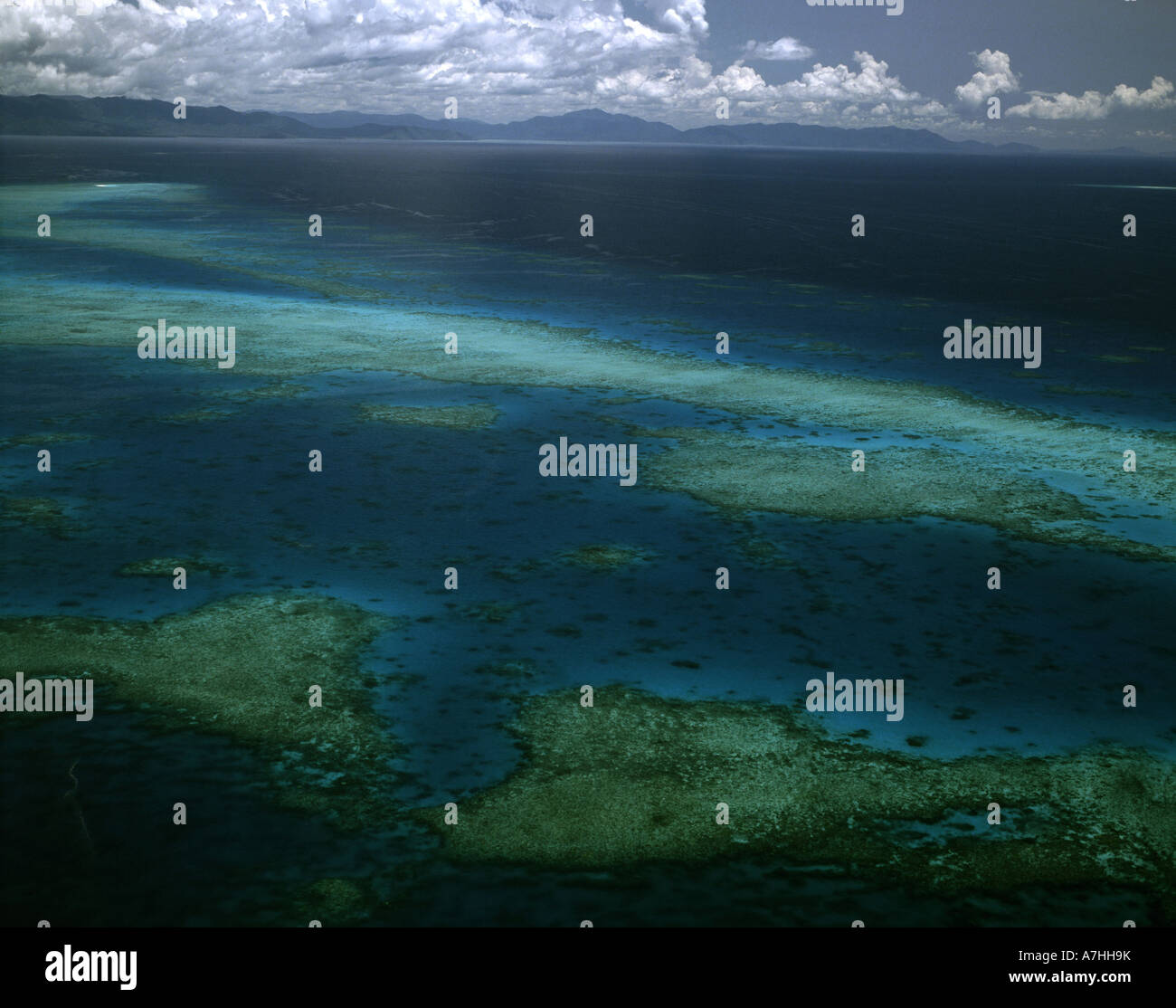 Aerial reefs Cairns section Great Barrier Reef Marine Park World ...