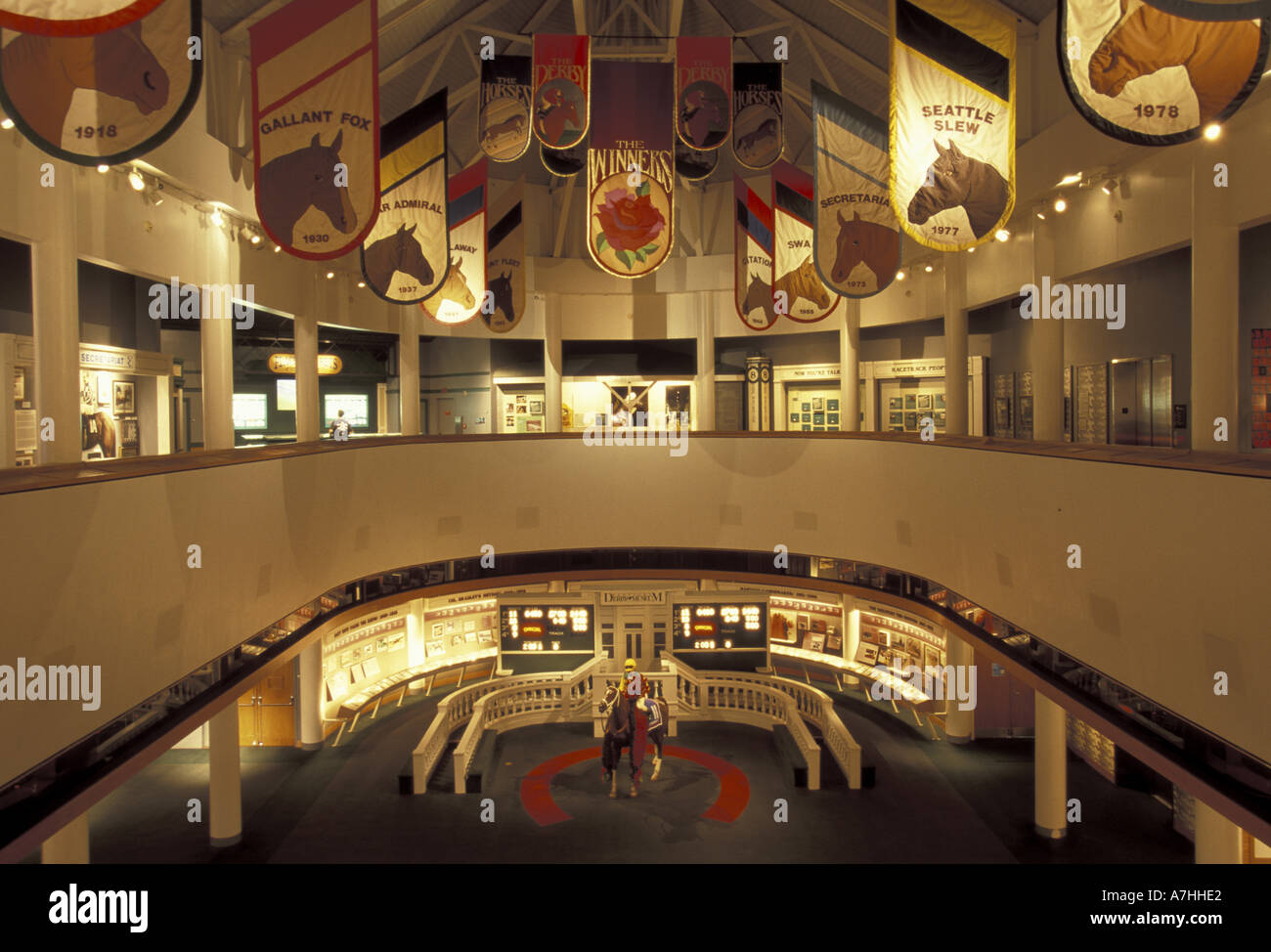 NA, USA, Kentucky, Louisville. Interior of Kentucky Derby Museum ...
