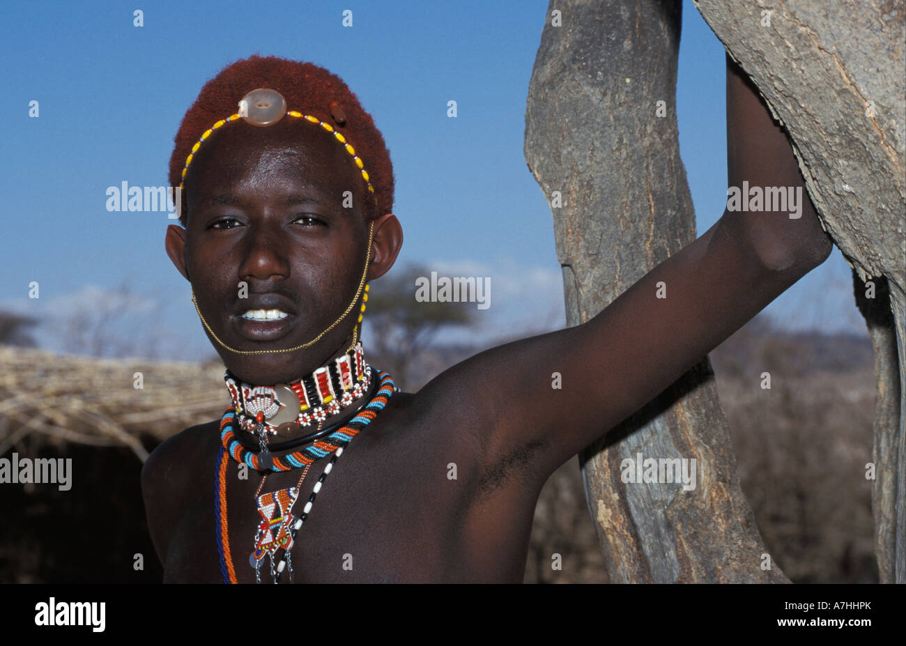 Kenya portrait young samburu man hi-res stock photography and images ...