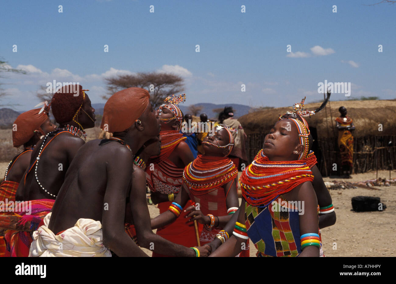 Samburu dancing near Samburu National Reserve, Kenya Stock Photo - Alamy