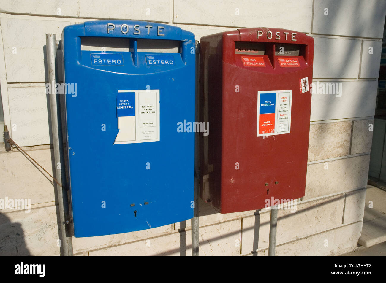 First and second class letter boxes Rome Stock Photo - Alamy