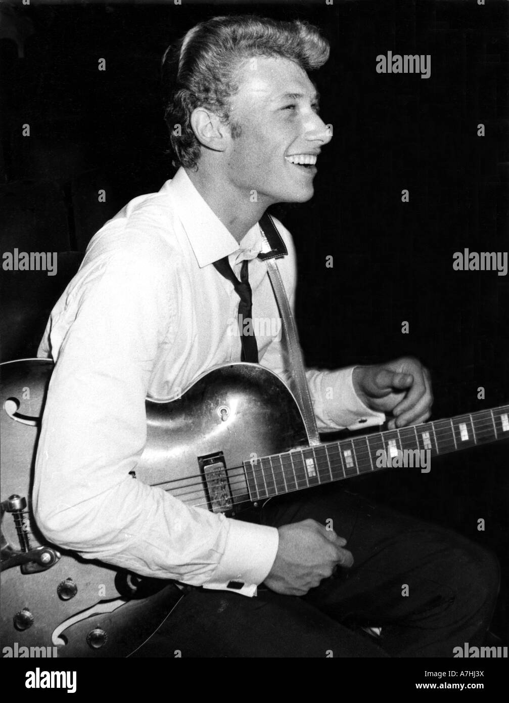 JOHNNY HALLIDAY French pop singer about 1960 Stock Photo - Alamy