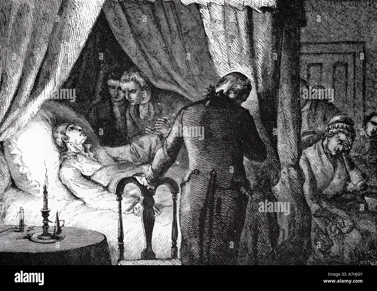 George washington on his death bed hi-res stock photography and images ...