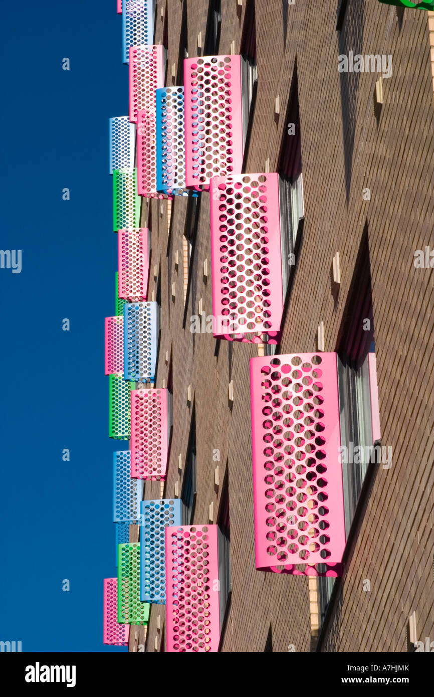 Colourful windows, Opal One, Leeds City Center Stock Photo - Alamy