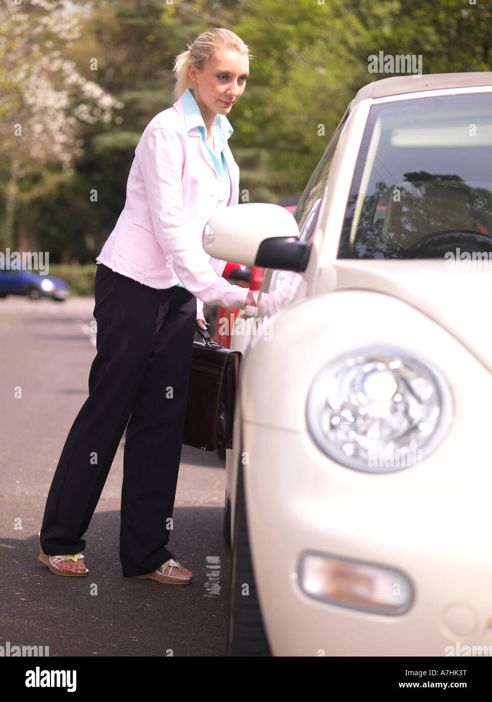 Young Woman Going to Work Model Released Stock Photo - Alamy