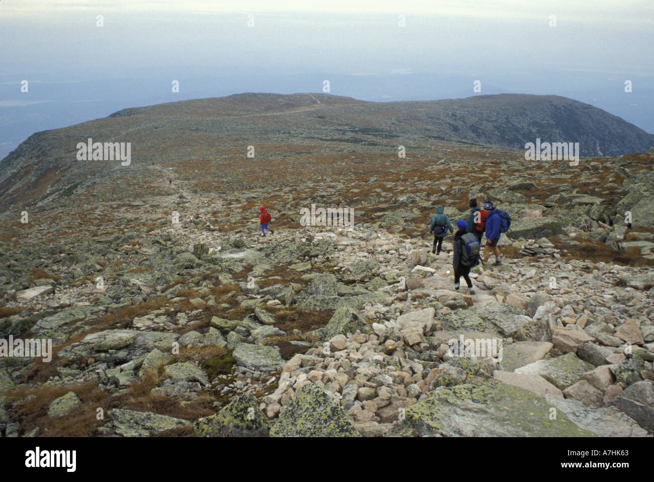 North America, US, ME, Mt. Katahdin. Appalachian Trail. Hiking the ...