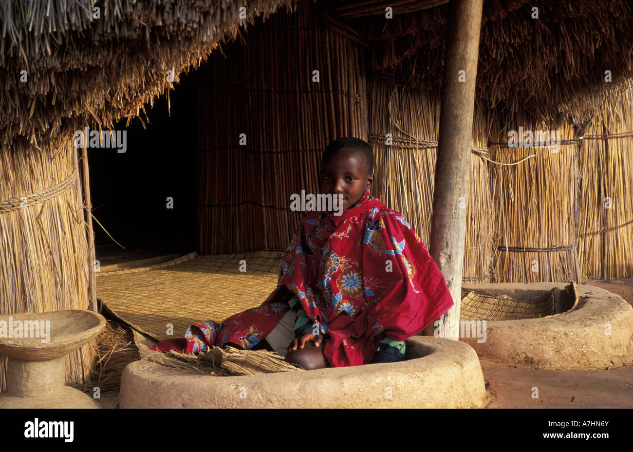 The King's Palace, the traditional ancient palace of the Mwami, is now ...