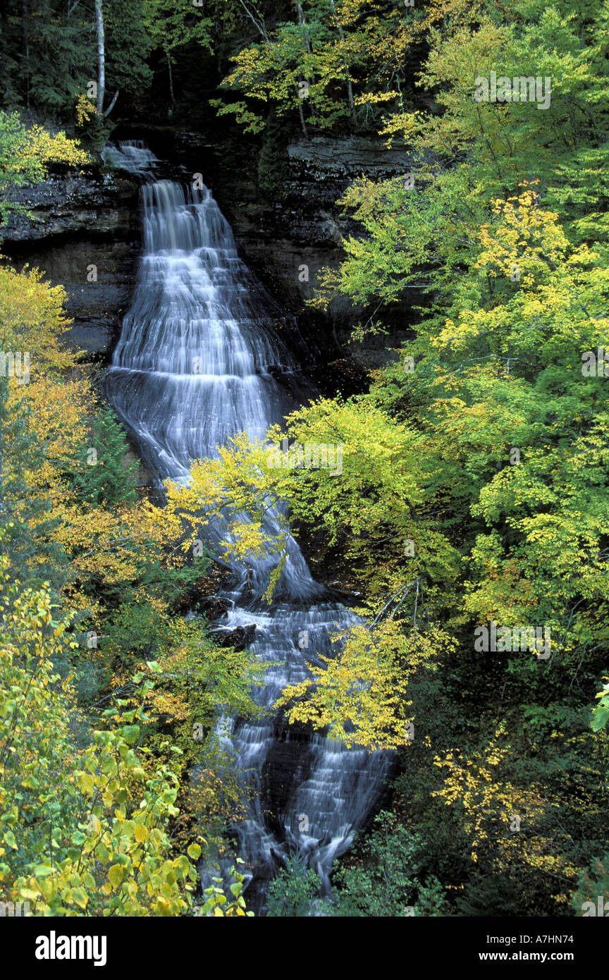 Chapel Falls in the Fall; Pictured Rocks National Lakeshore; Munising ...