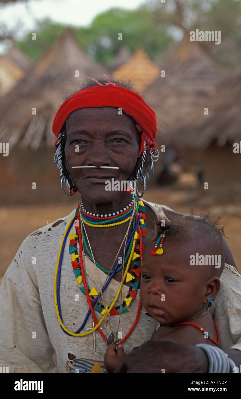 Bedik woman with porcupine coil through her nose Iwol Bedik village ...