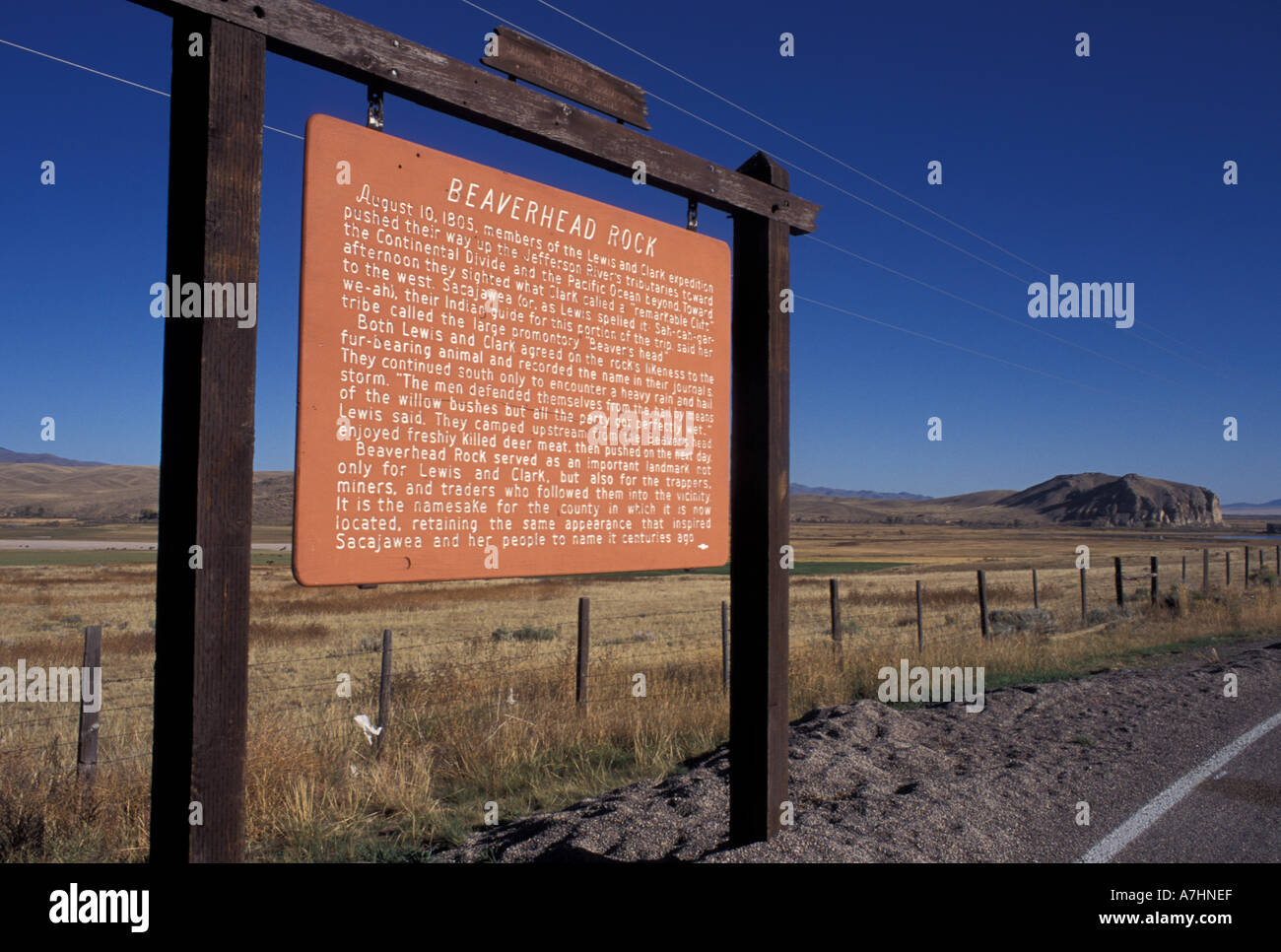 USA, Lewis and Clark Trail, Montana, near Dillon, Beaverhead Rock ...