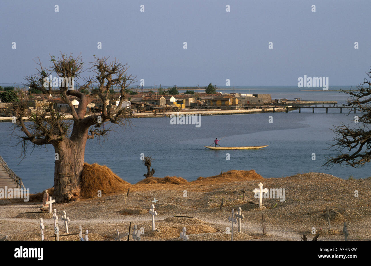 Island composed of shells with a Christian cemetery on a seperate shell ...