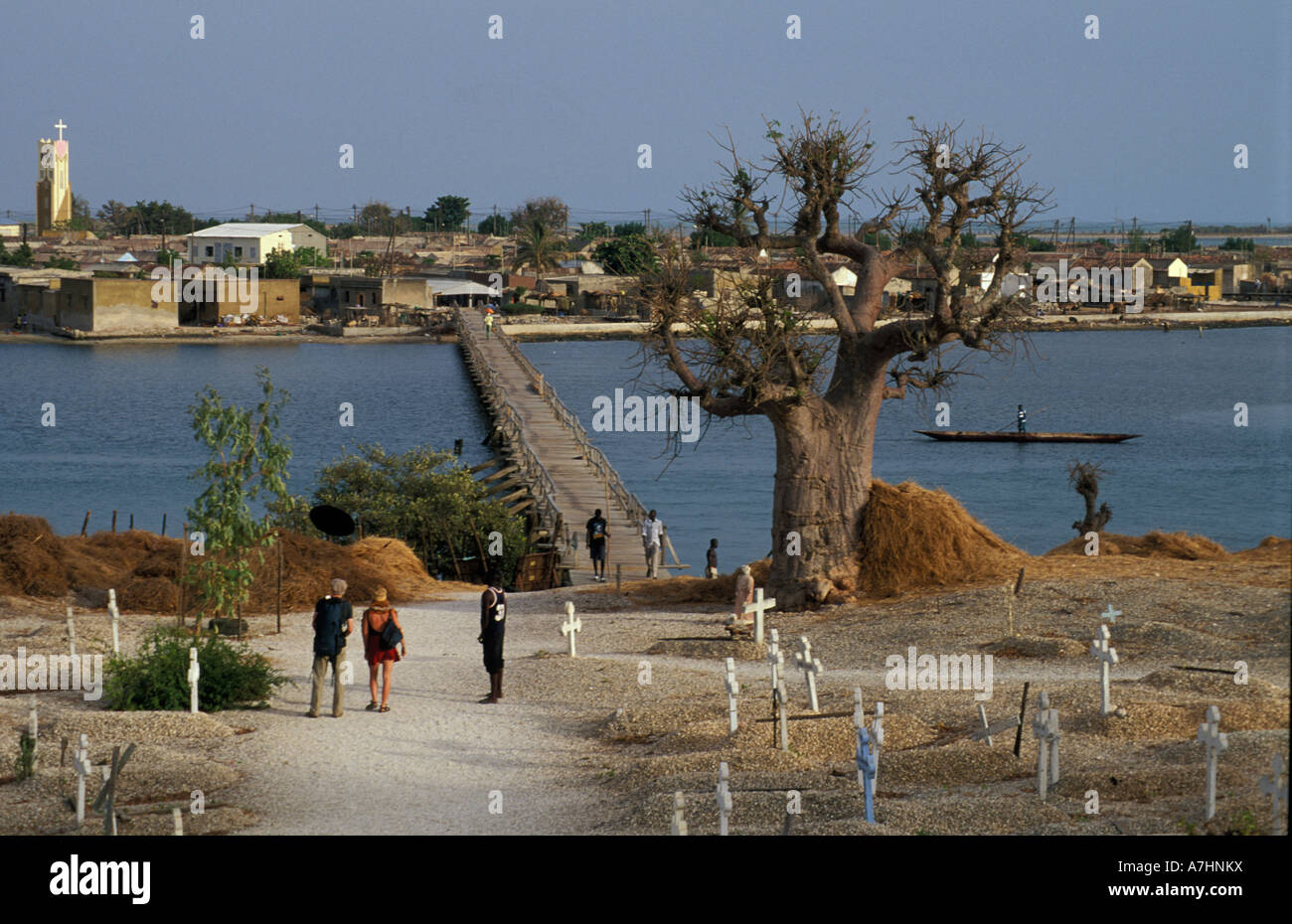 Island composed of shells with a Christian cemetery on a seperate shell ...
