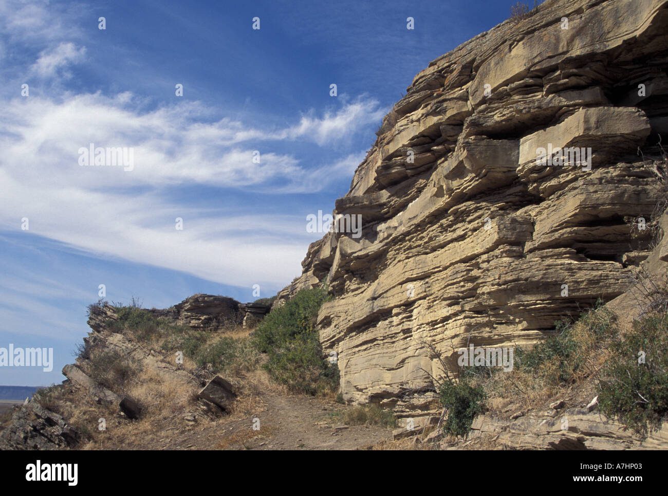 USA, Montana, Ulm Pishkun State Park, Ulm, buffalo jump where Native ...