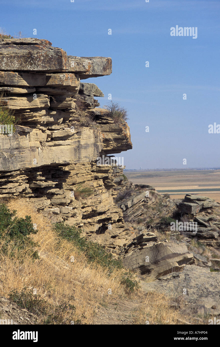USA, Montana, Ulm Pishkun State Park, Ulm, buffalo jump where Native ...