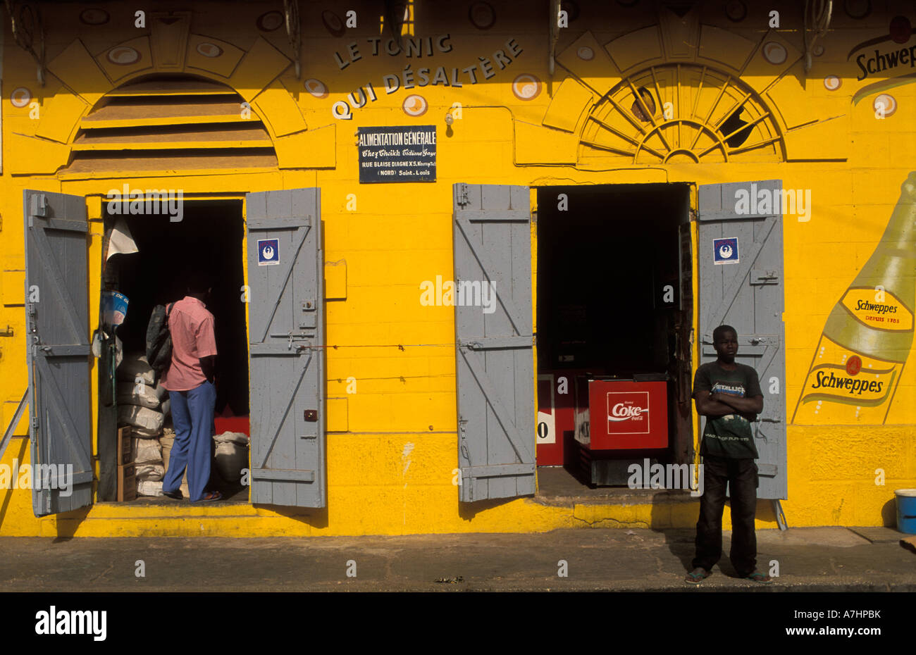shop street scene St Louis Senegal Stock Photo - Alamy