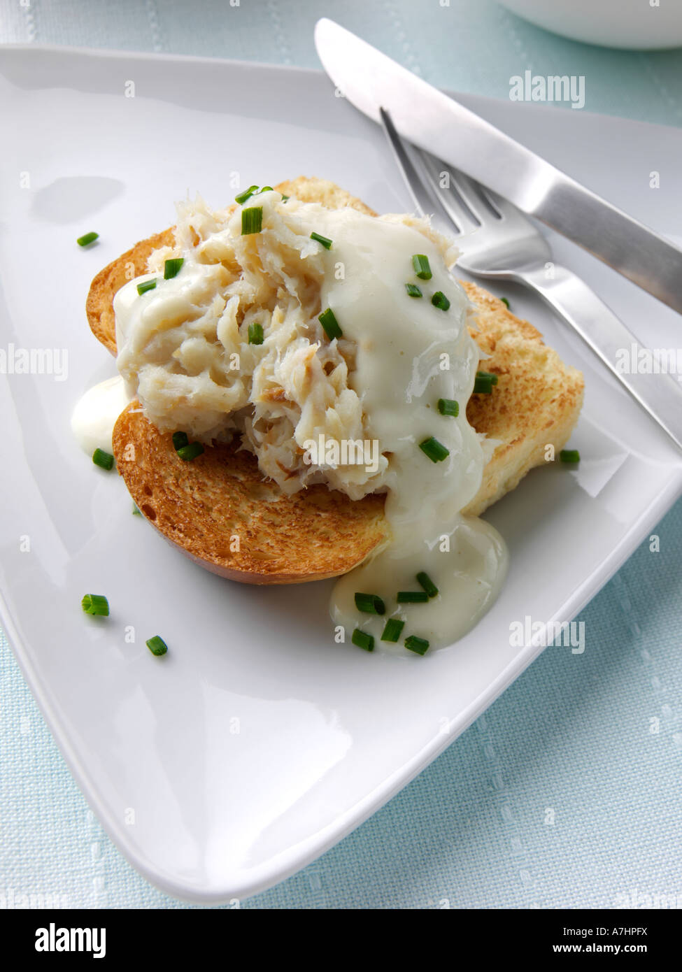 Brandade of salt cod on brioche slice editorial food Stock Photo - Alamy