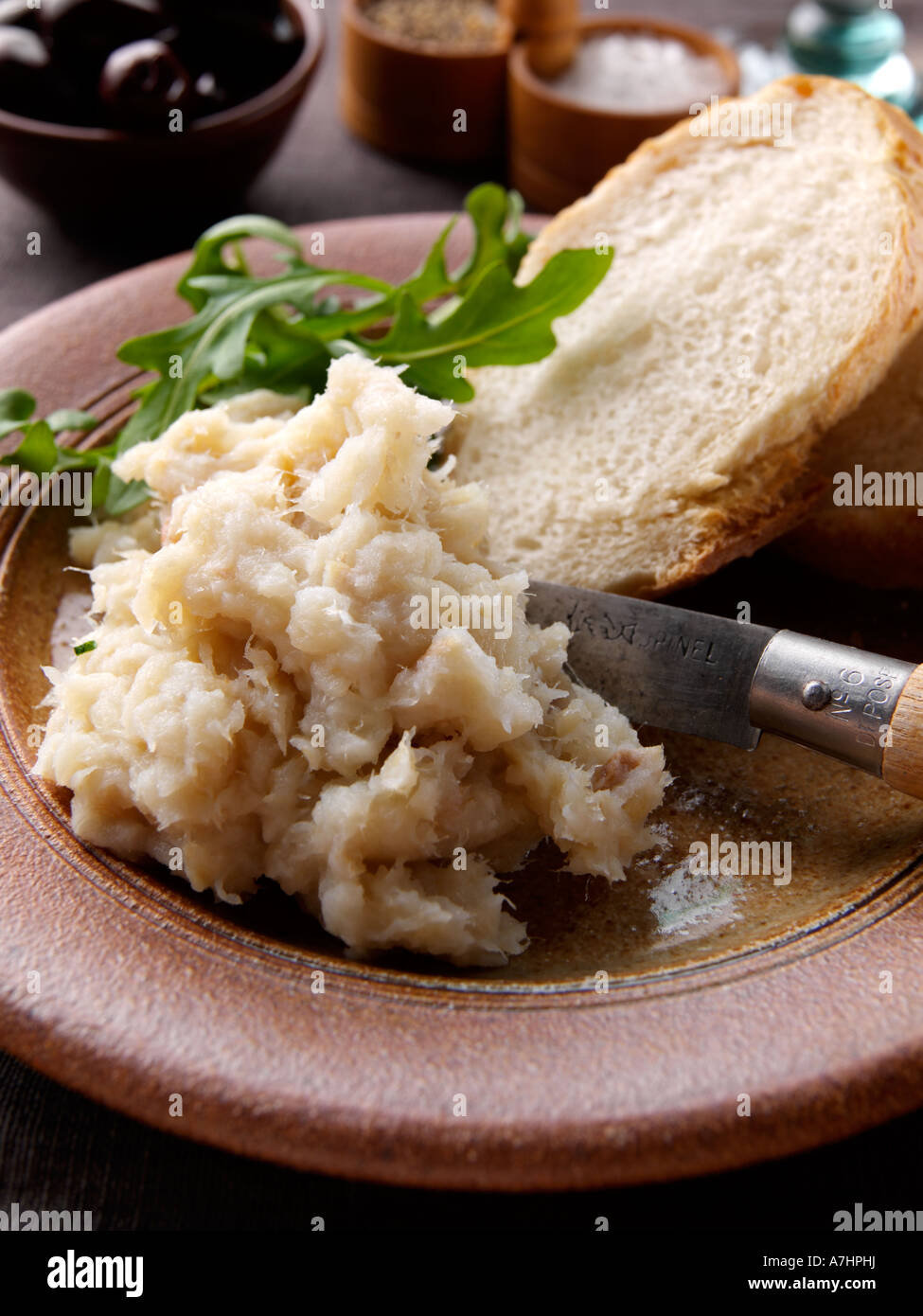 Brandade of salted cod with French bread editorial food Stock Photo - Alamy