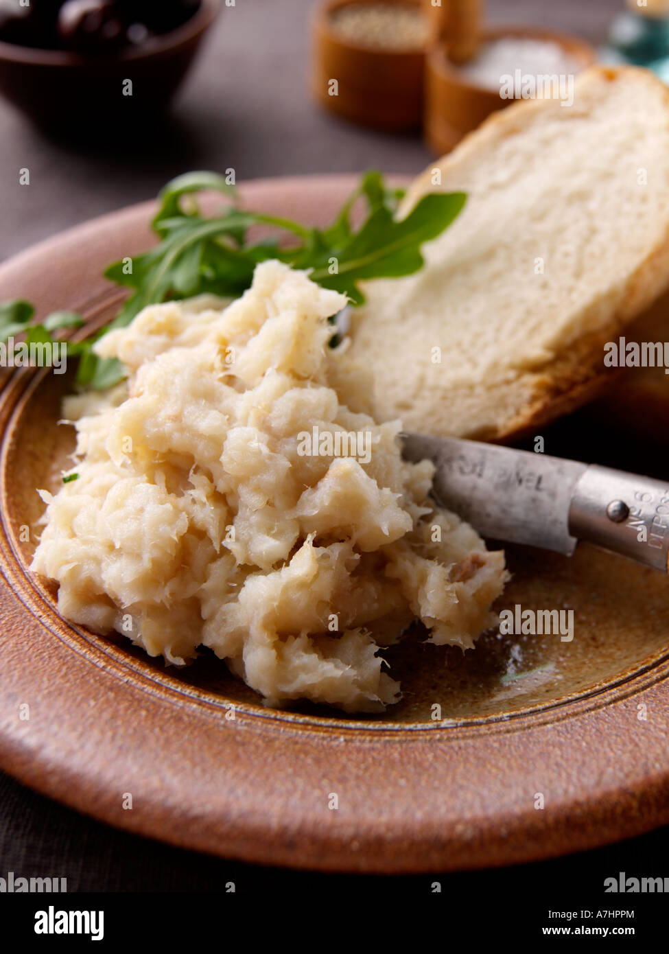 Brandade of salted cod with French bread editorial food Stock Photo - Alamy