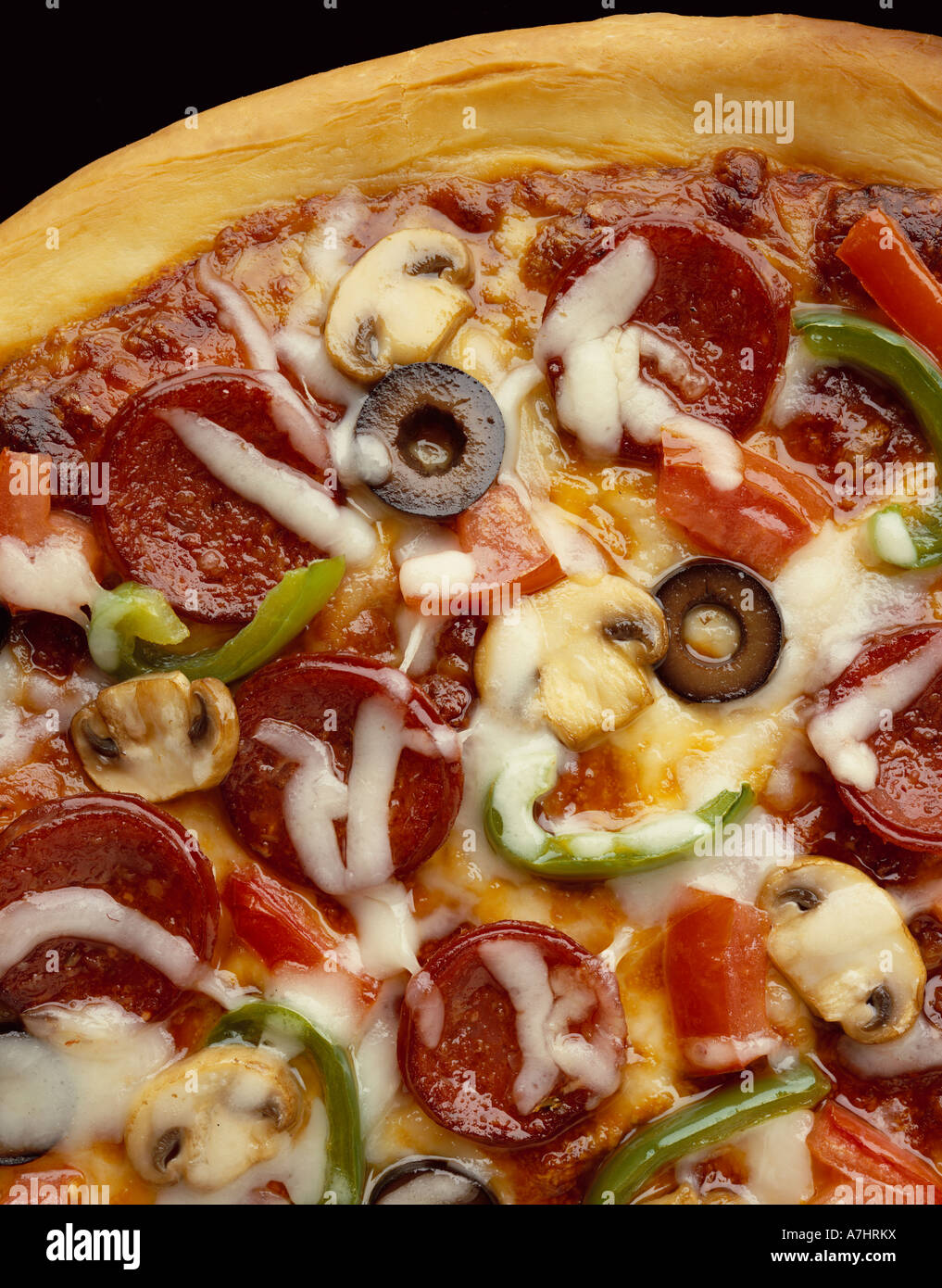 Close-up of Pepperoni Pizza Stock Photo - Alamy