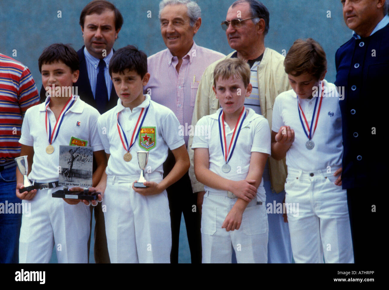 French Basque people boys pilota pelota players with awards in the ...