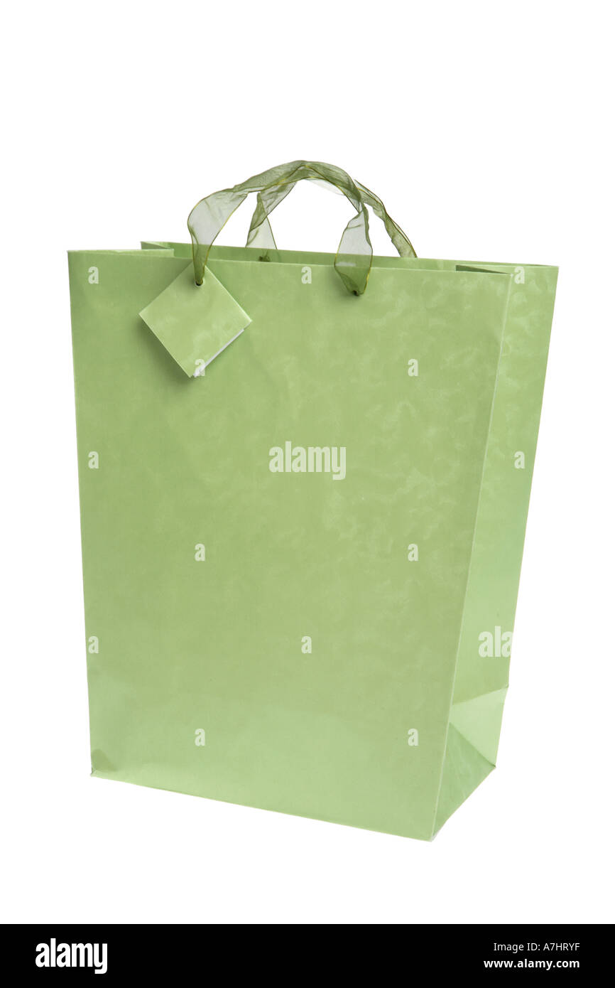 Green gift bag Stock Photo - Alamy
