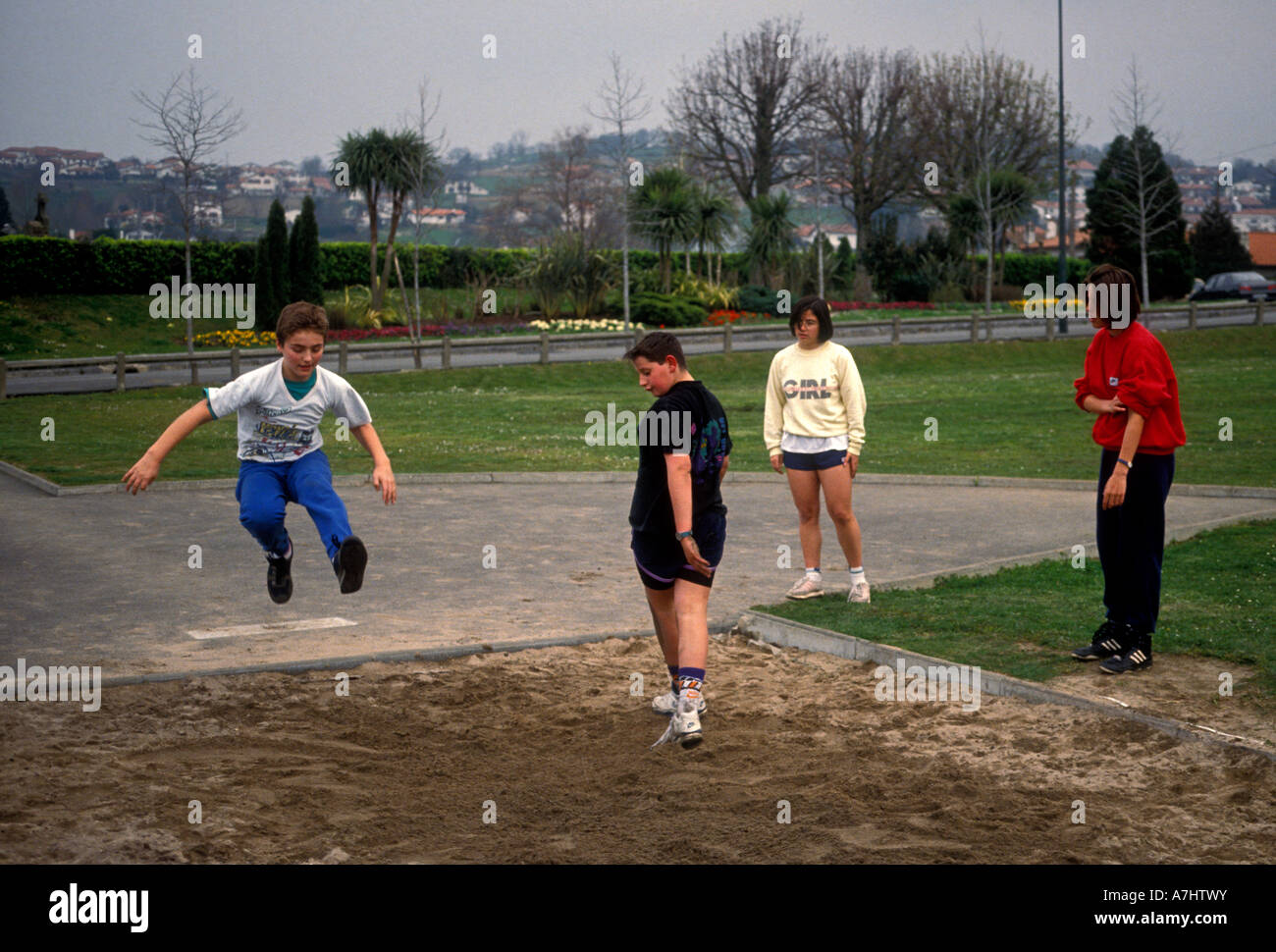 French students, boys and girls, gym class, students, school, athletics ...