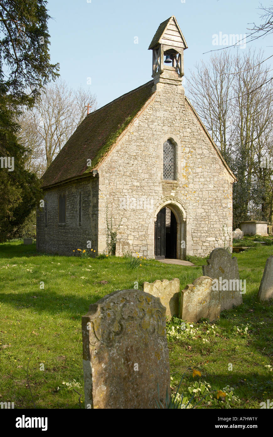 13th century church of St. Bartholomew at Botley, Hampshire, England ...