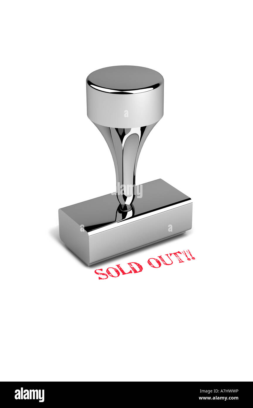 Chrome rubber stamp stamped Sold out Stock Photo - Alamy