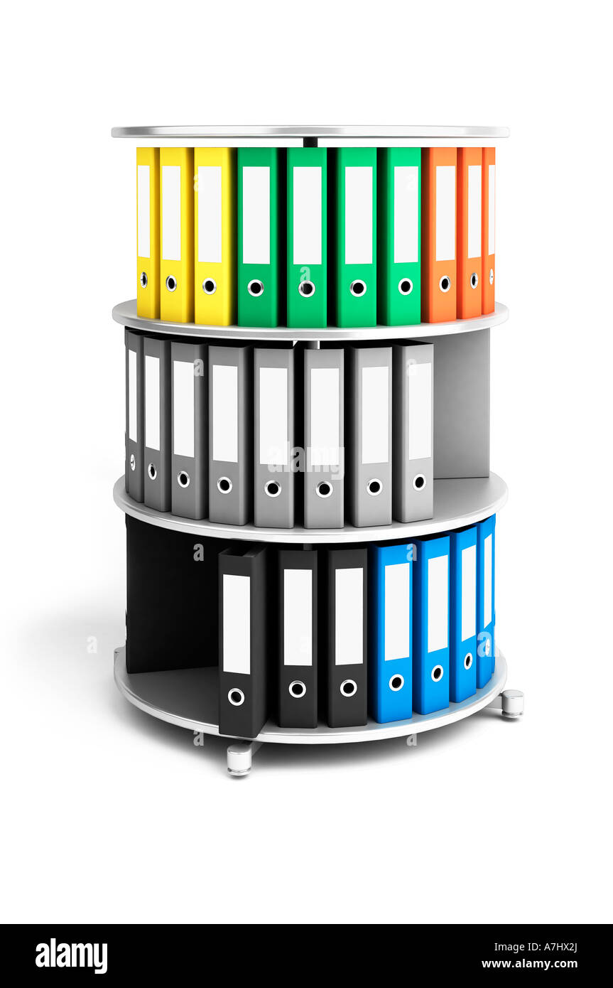 Box file shelf circular arrangement Stock Photo - Alamy