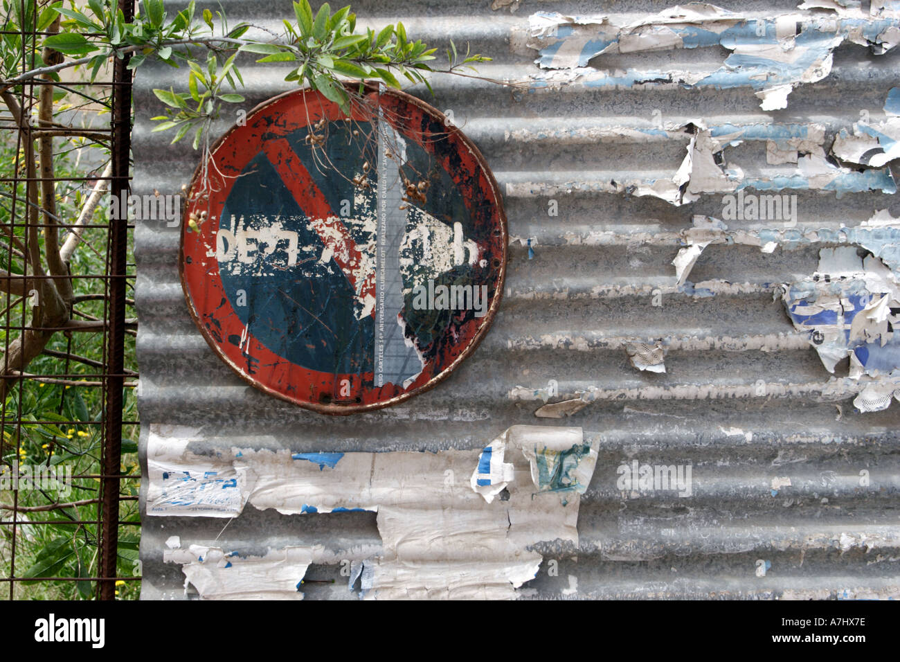 Street sign and urban decay Alicante Spain Stock Photo - Alamy