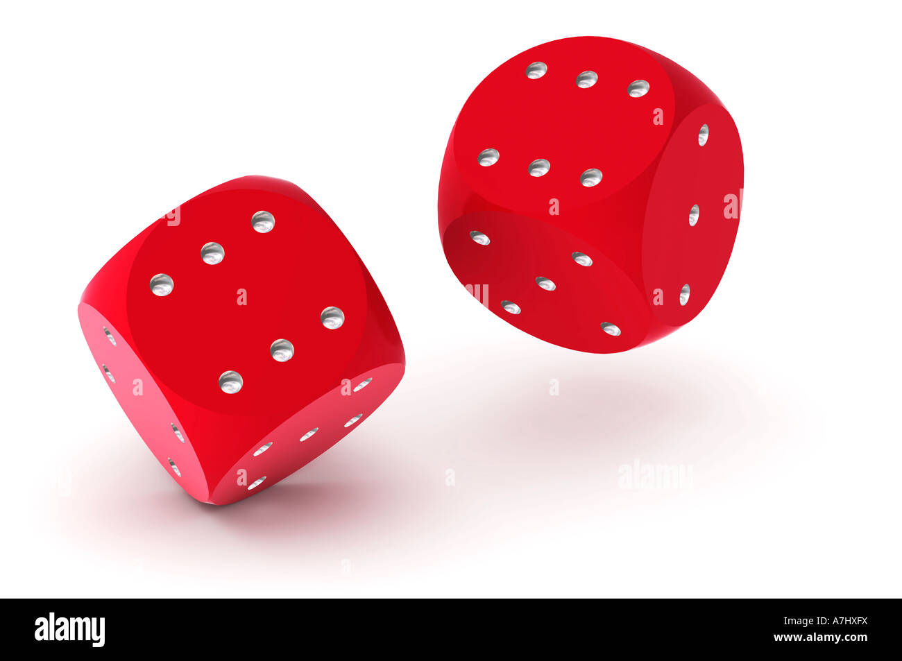 2 red dice Stock Photo - Alamy