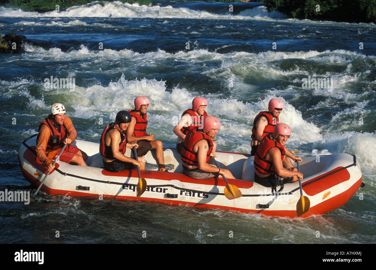 White water rafting on the Nile Bujagali Falls Uganda Stock Photo - Alamy