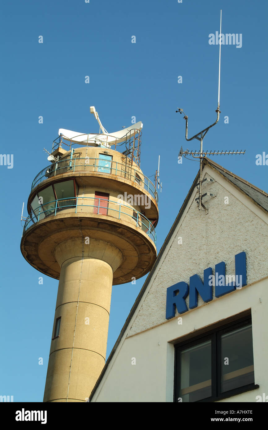 RNLI station and coastguard tower on Southampton Water at Calshot ...