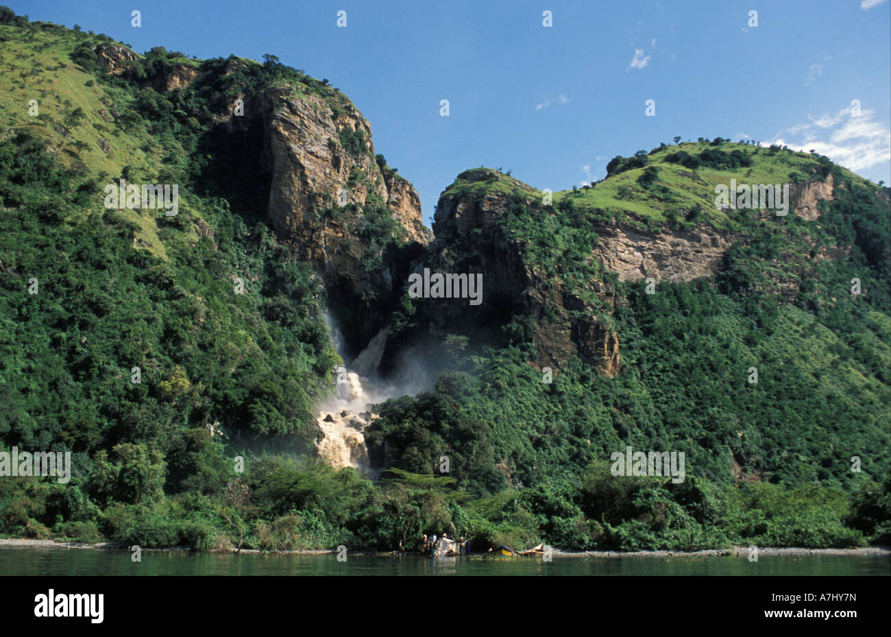 Nkusi Falls on Lake Albert can be visited from Semliki Wildlife Reserve ...