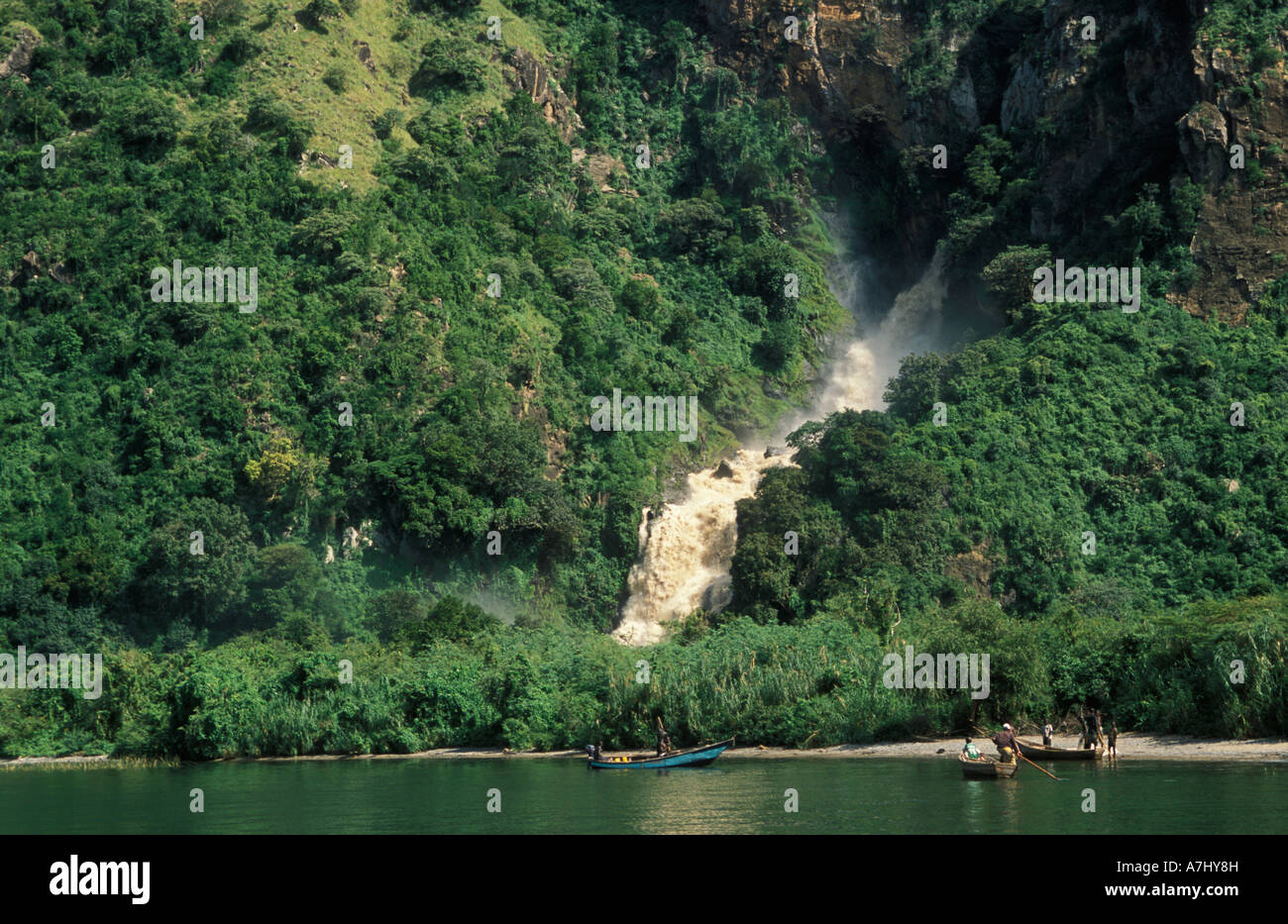 Nkusi Falls on Lake Albert can be visited from Semliki Wildlife Reserve ...