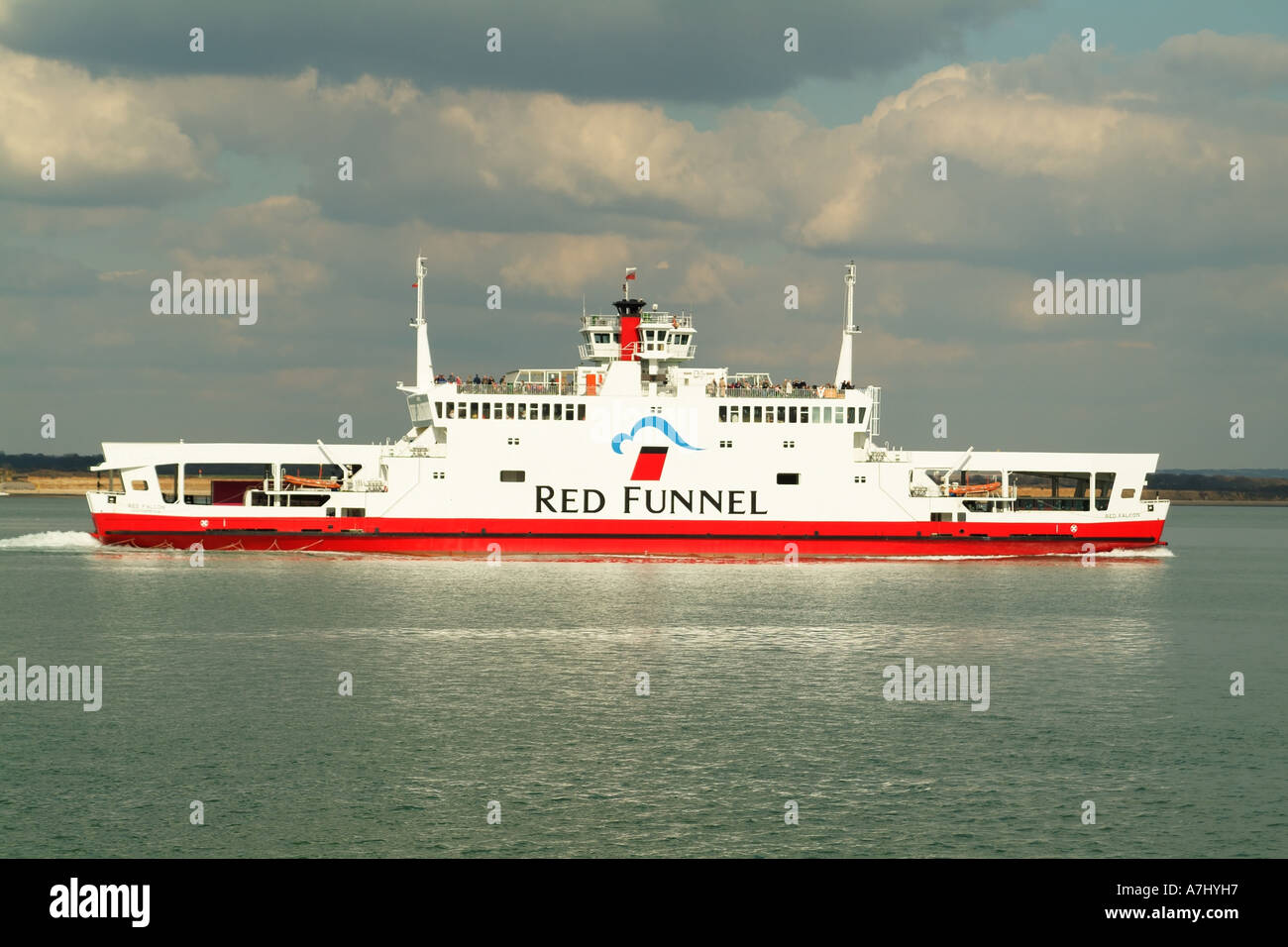 Red Falcon ro ro ferry on Southampton Water southern England United ...