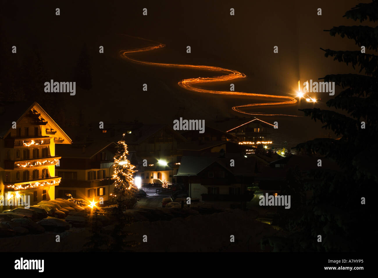 Torch light skiing hi-res stock photography and images - Alamy