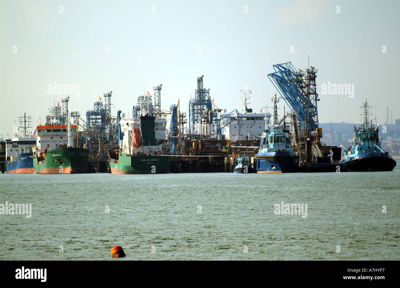 Fawley Terminal on Southampton Water southern England United Kingdom UK ...